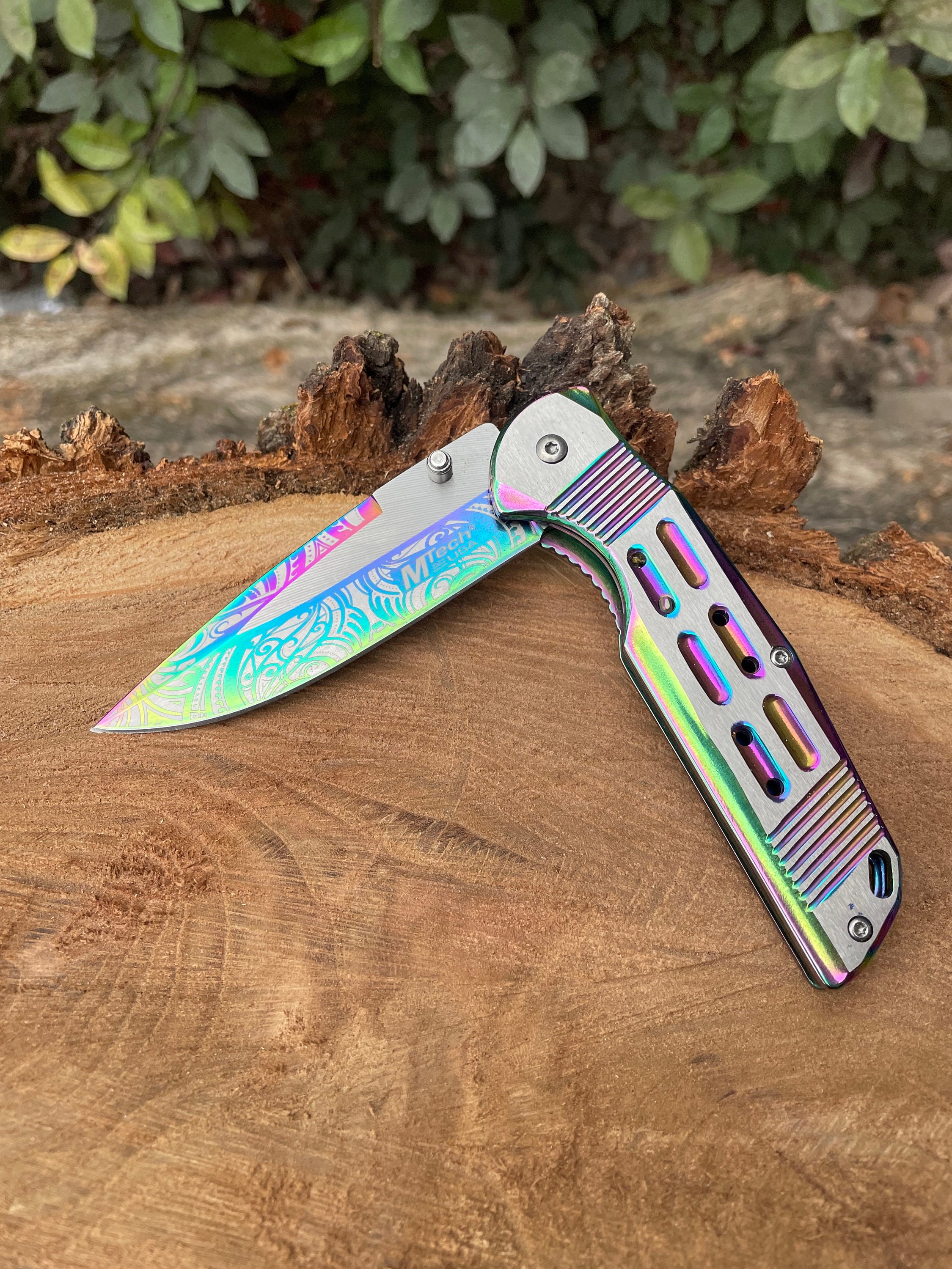 Custom Engraved Pocket Knife With Polynesian, Scroll, Celtic Designs - Etsy