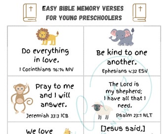 Kids Scripture Memorization Cards Printable Bible Verse Memory Cards ...