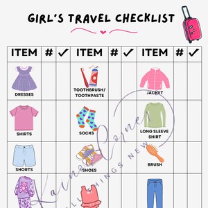 Kids Vacation Packing List - Printable Boys & Girls Checklists - Etsy
