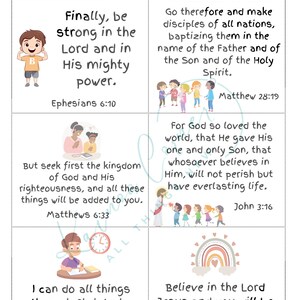 Bible Memory Verses for Preschoolers, Kids Scripture Cards, Printable ...