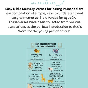 Bible Memory Verses for Young Preschoolers, Kids Scripture Cards ...