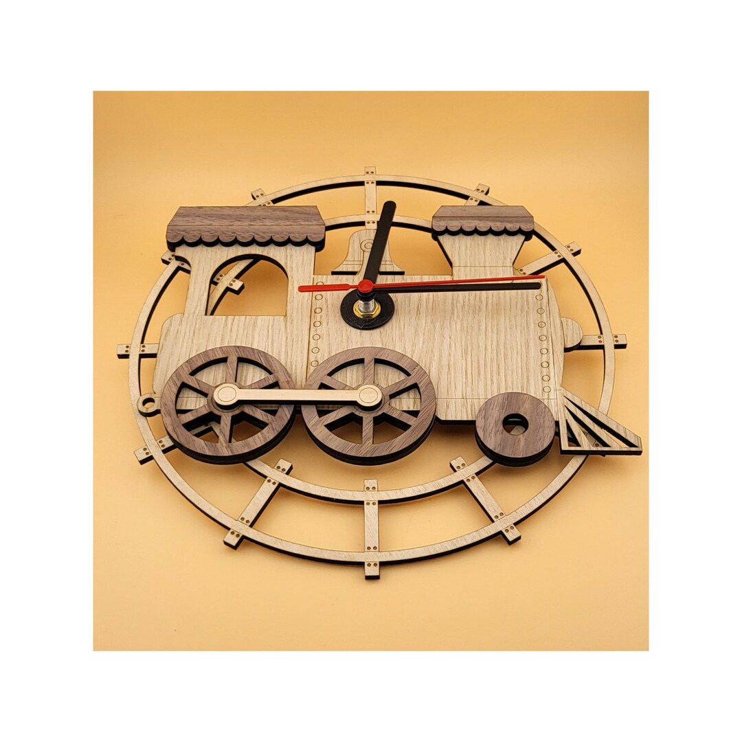 Laser Cut Train Wall Clock, Train Clock, Wall Clock Unique, Nature Wall ...
