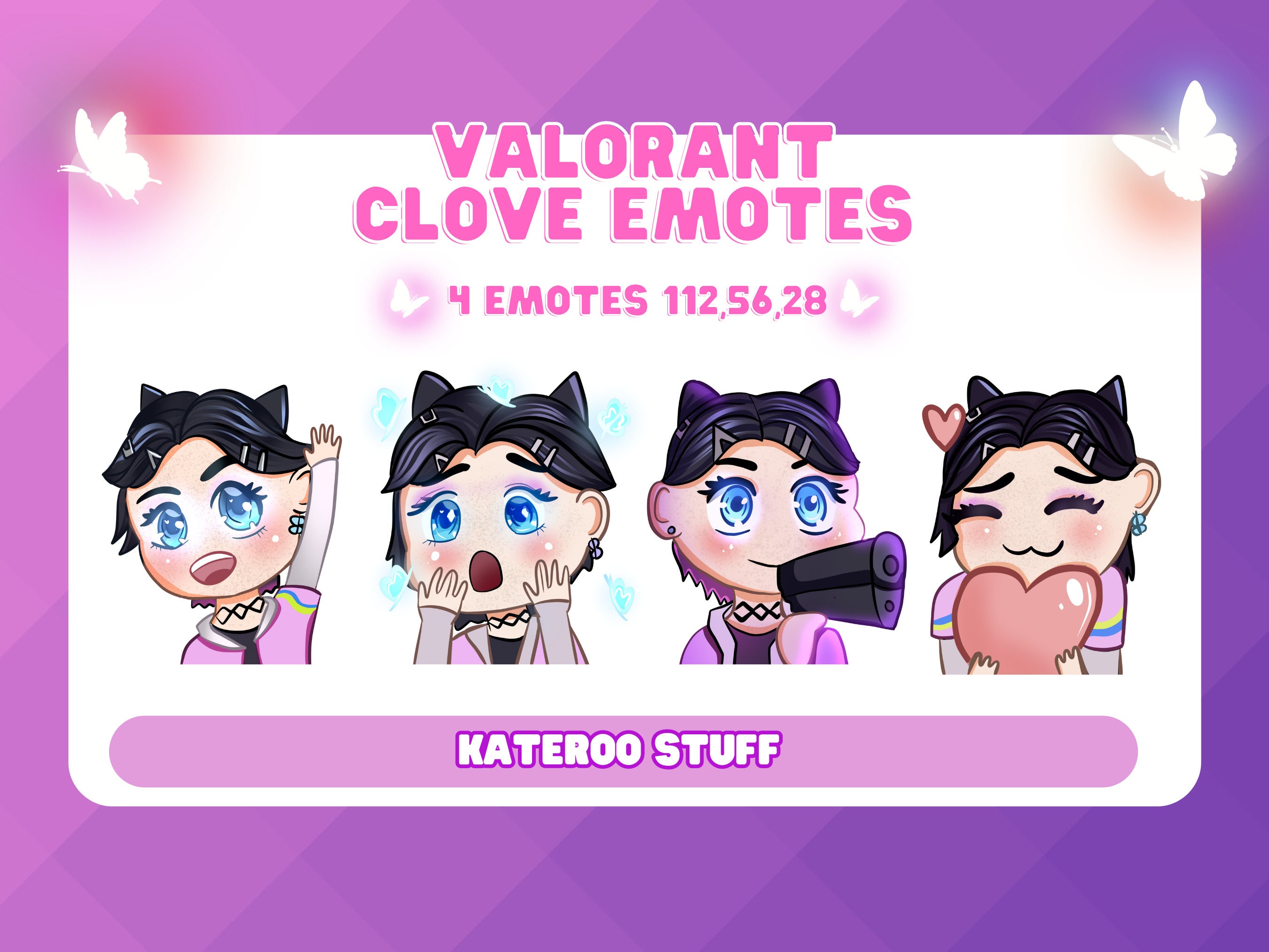 VALORANT Clove Emotes and Sub Badges Twitch, Discord, Youtube - Etsy