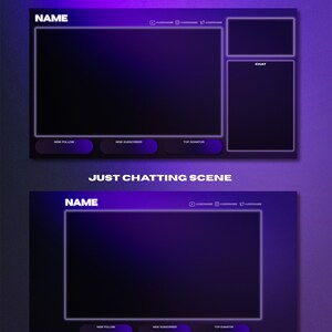Minimalistic Purple Twitch Overlay | Steaming Pack | Animated Scenes ...