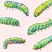 Caterpillar Watercolor SVG 6 Insects Clipart - Garden Green Caterpillar ...