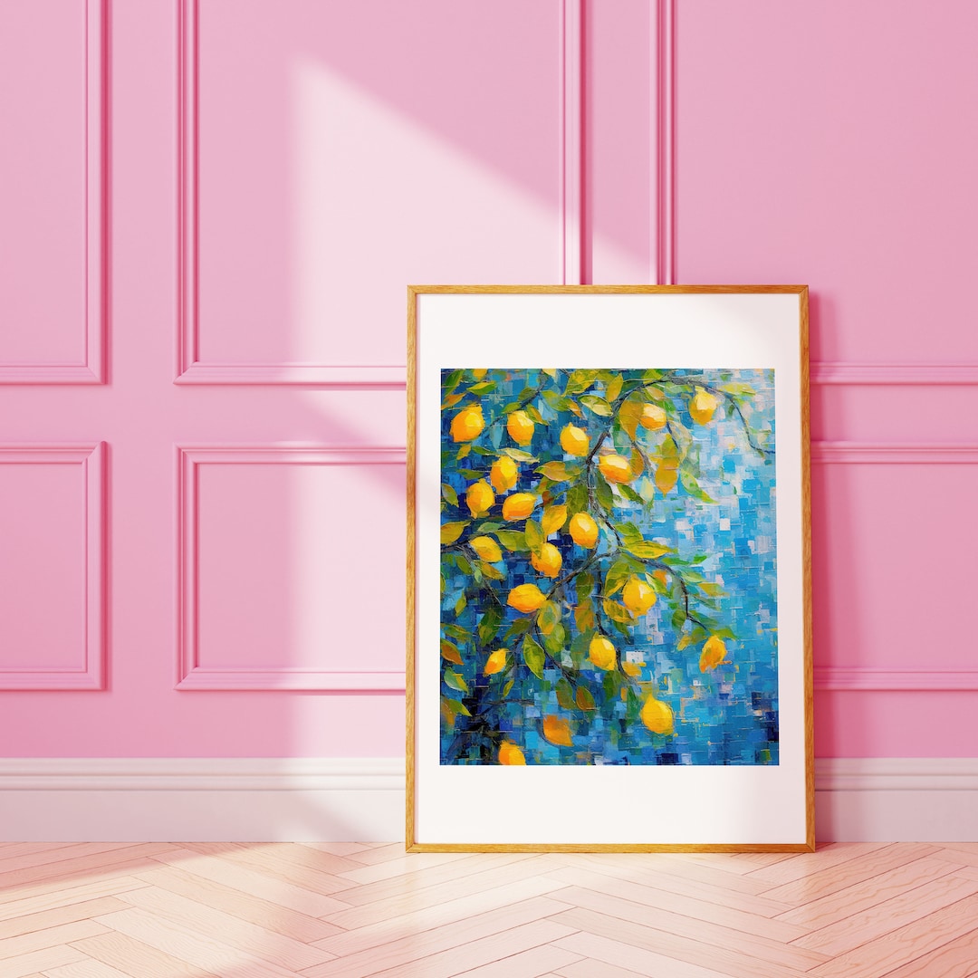 Impressionist Lemon Tree Printable Art, Sunlit Citrus Art Print, Oil ...