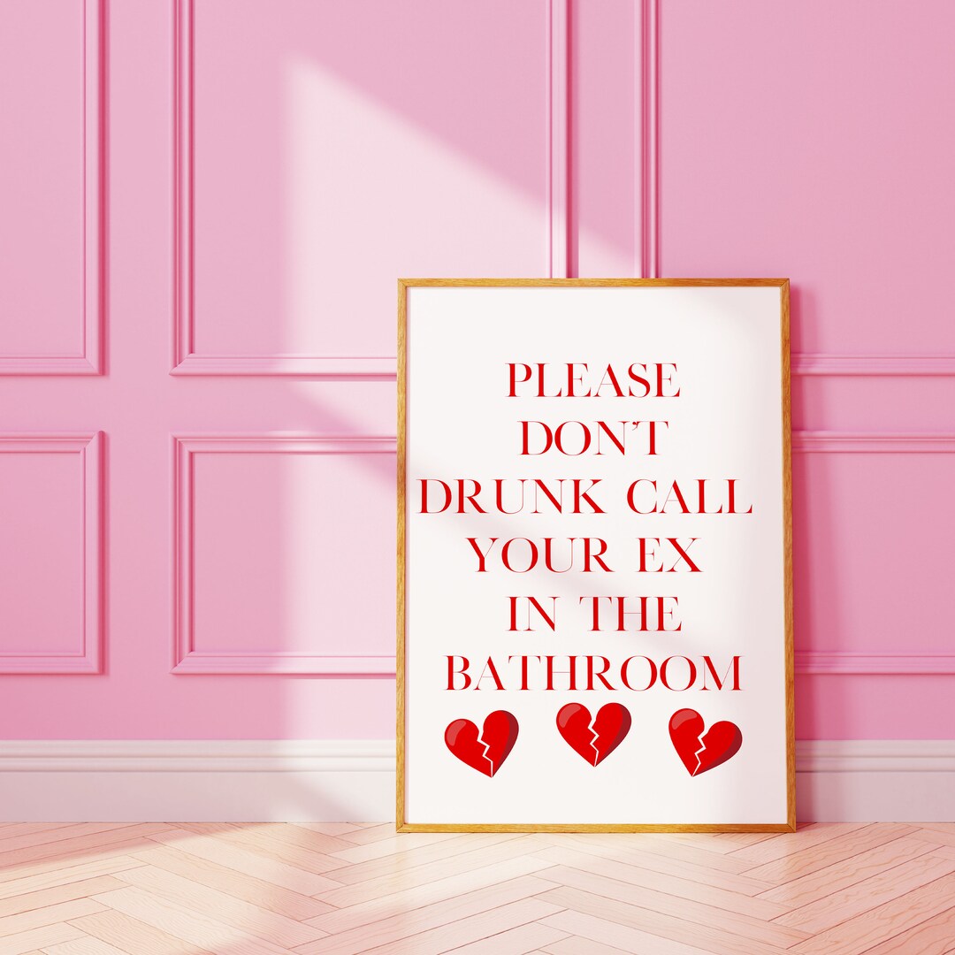 Drunk Call Sign, Quote Wall Art Poster, Feminine Art Print, Colorful ...