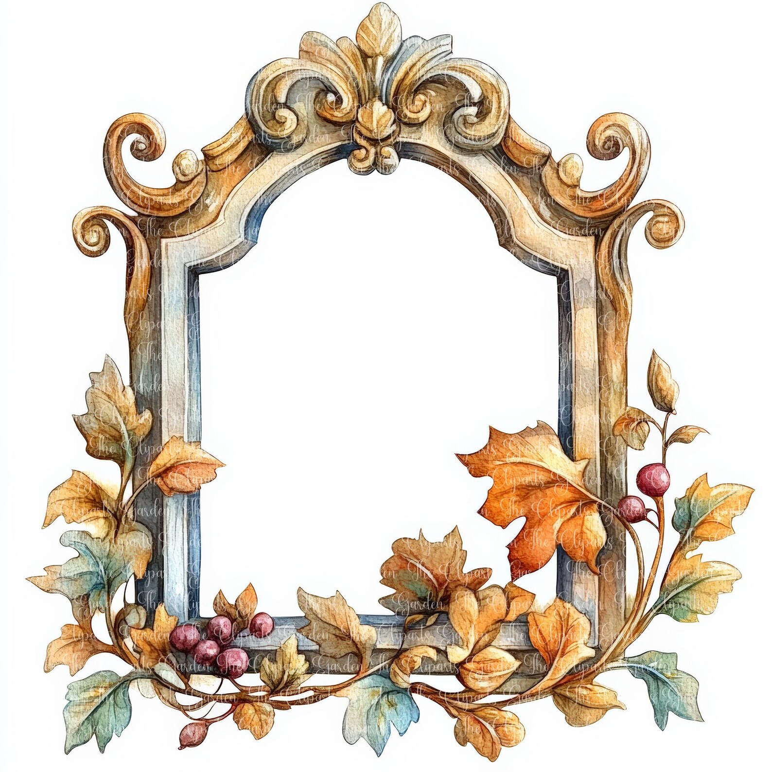 10 Autumn Window Pane JPEG Clipart, Digital Paper, Watercolor Ephemera ...