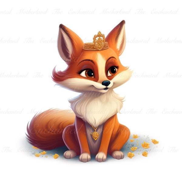 Royal Foxes Clipart - Etsy