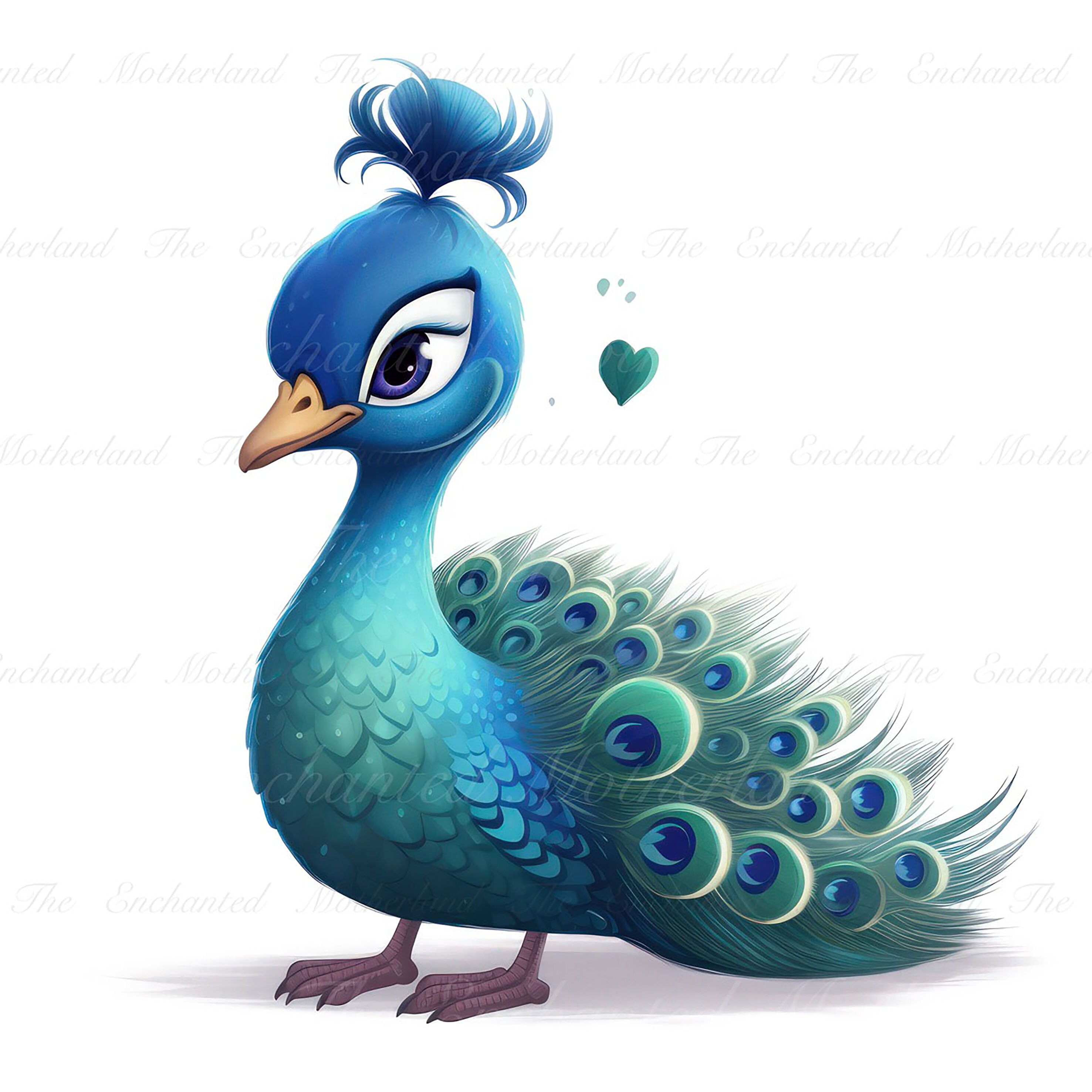 Cute Baby Peacock Clipart