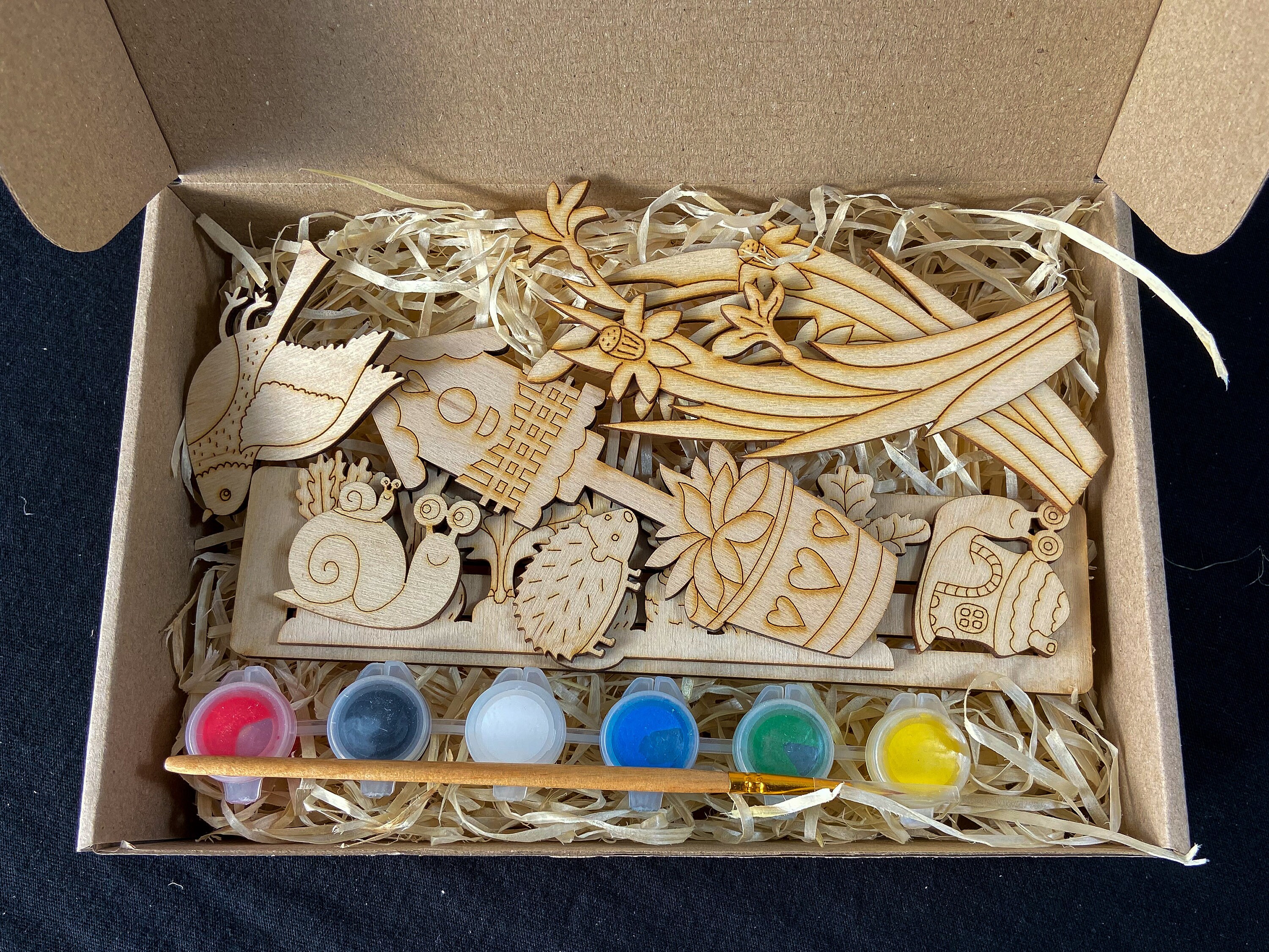 Wooden Garden Figures for Coloring, Party Box Favors, Paint Your Own ...