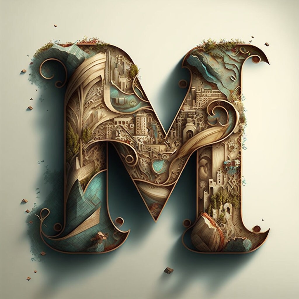 Stylized Letter M III Printable T-shirt Design III Instant - Etsy