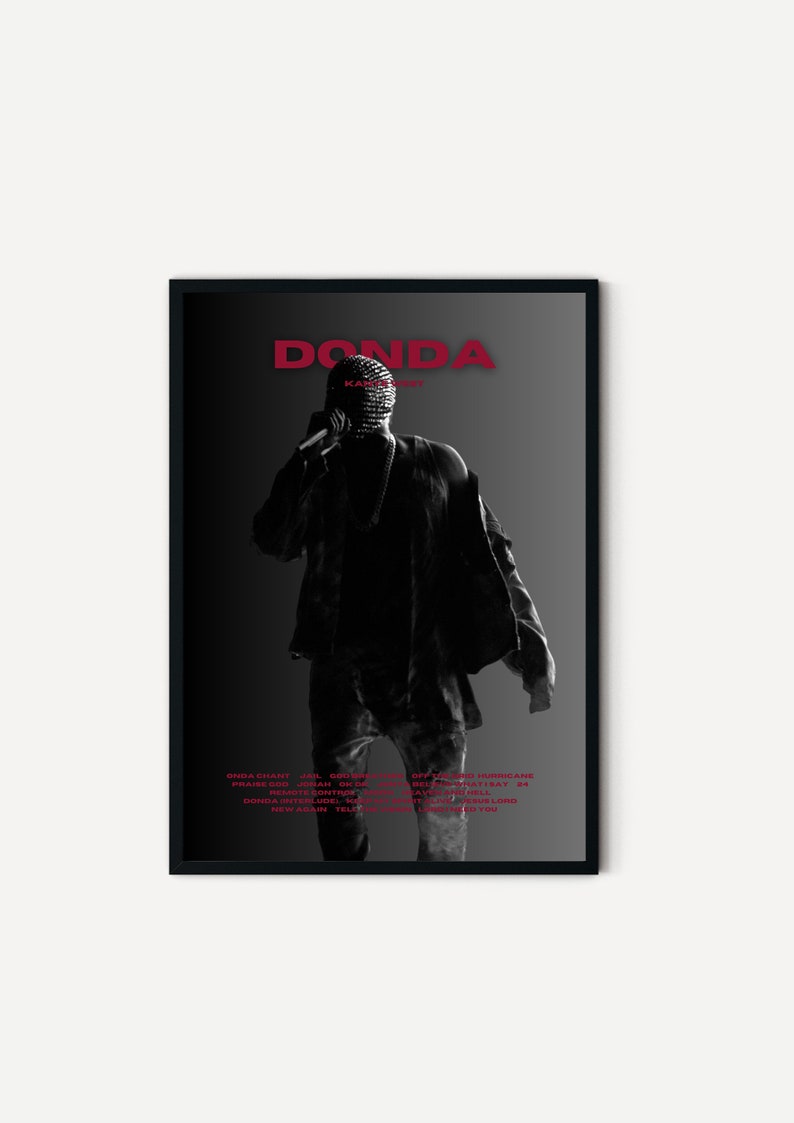 Kayne West Music Poster, Donda, Premium Poster, Album Cover, Artist ...