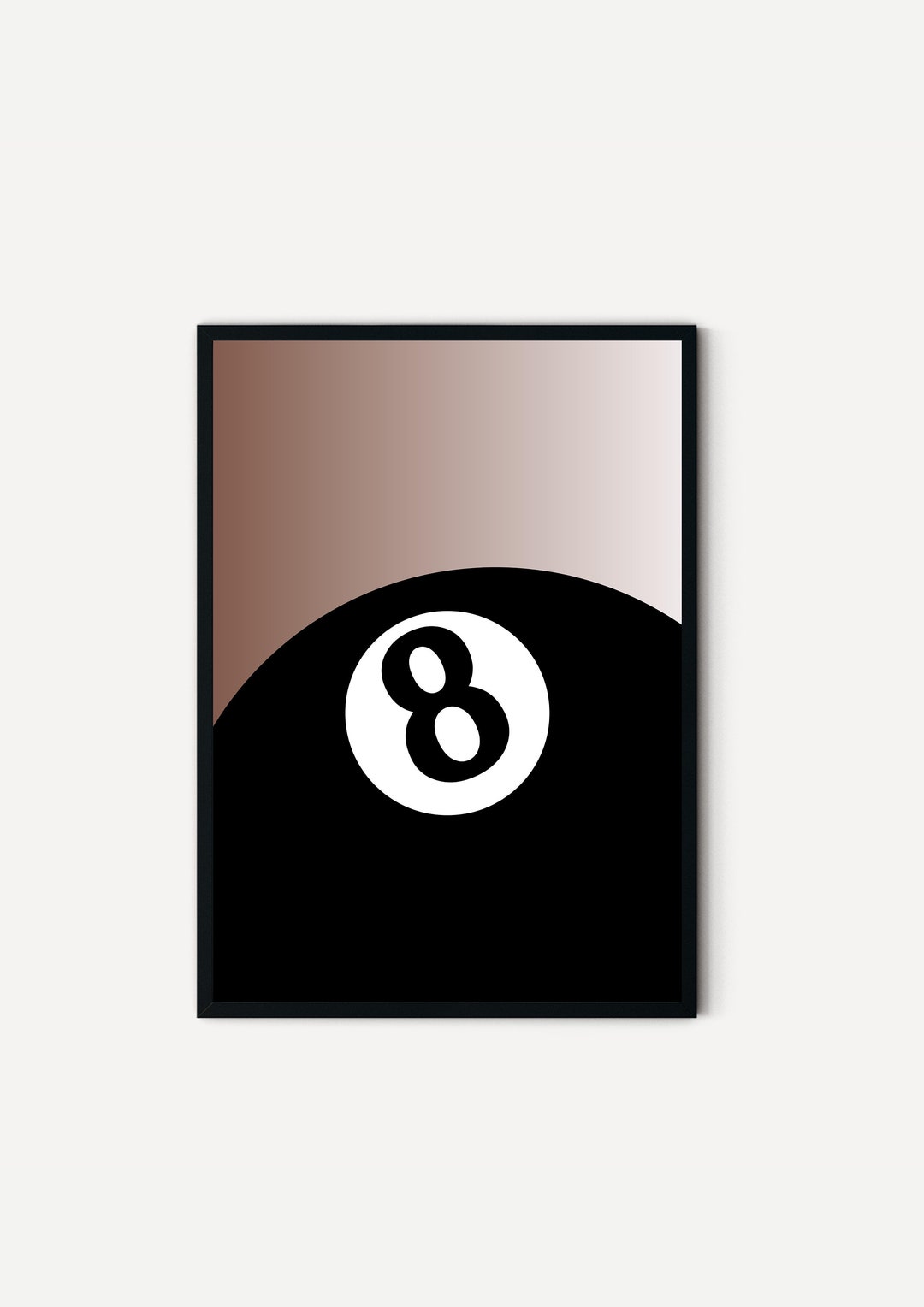 Brown 8 Ball Poster, 8 Ball Stussy, Wallart, Premium Poster, framed ...