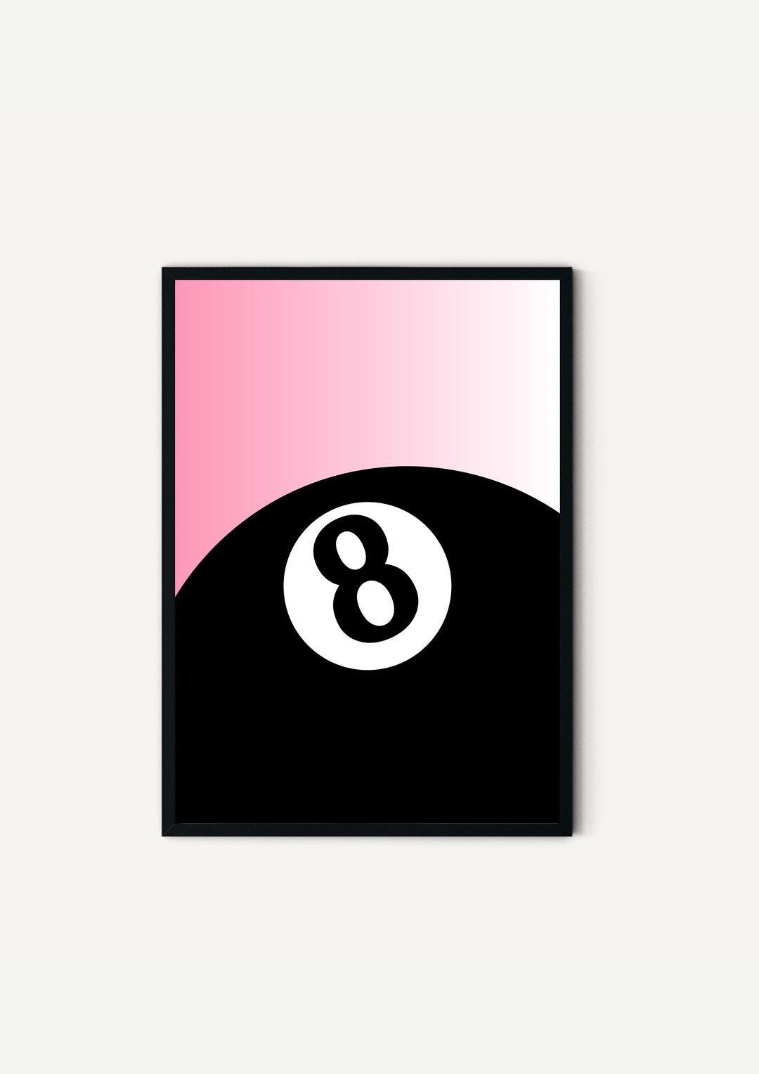 Pink 8 Ball Poster, 8 Ball Stussy, Wallart, Premium Poster, framed ...