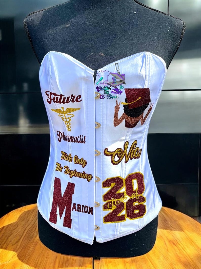 Custom Senior 2026 Corset: Feather Trim - Etsy