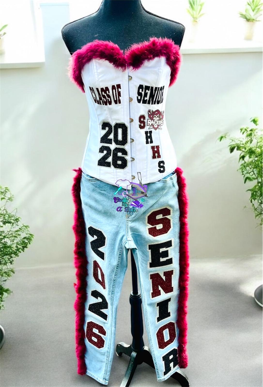 Custom Senior 2026 Corset & Jeans Set - Etsy