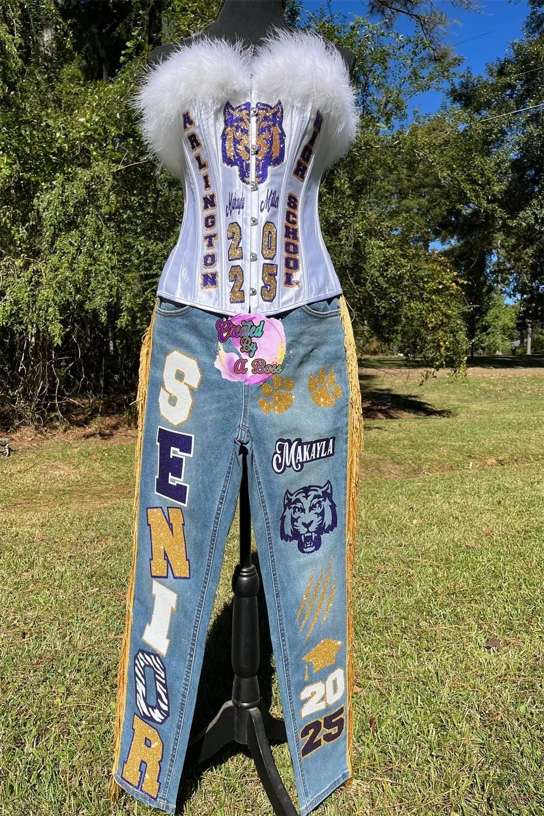 Custom Senior 2026 Corset & Jeans Set - Etsy