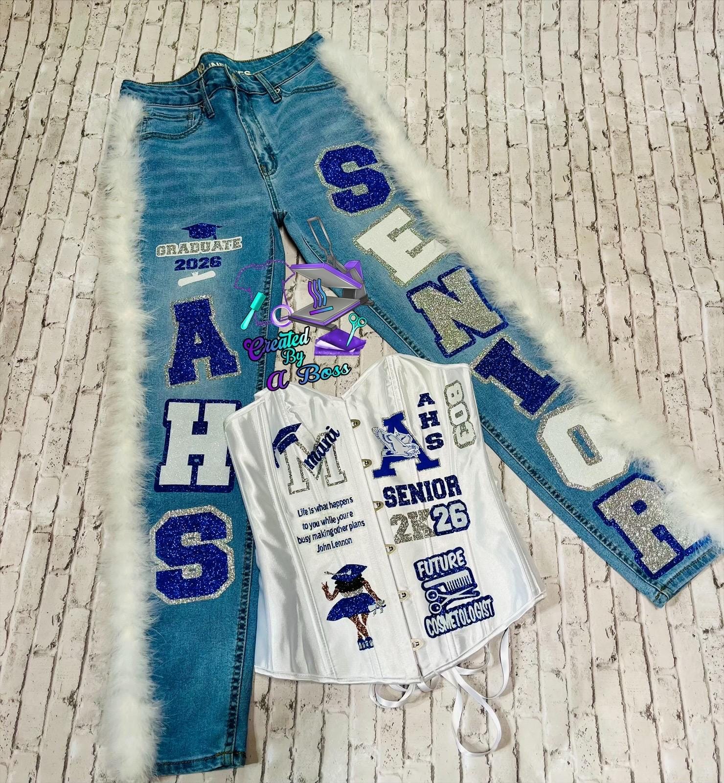 Custom Senior 2026 Corset & Jeans Set - Etsy