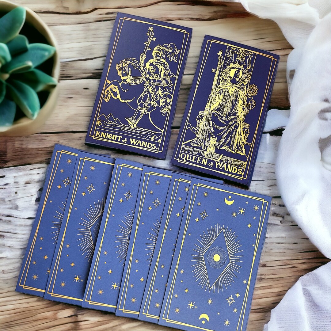Tarot Cards, Tarot for Beginner, Tarot Deck, Blue Tarot, Blue and Gold ...