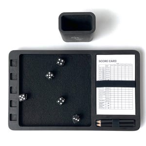 Walnut Dice Tray With Felt Bottom: Includes Dice & Score Pad - Etsy