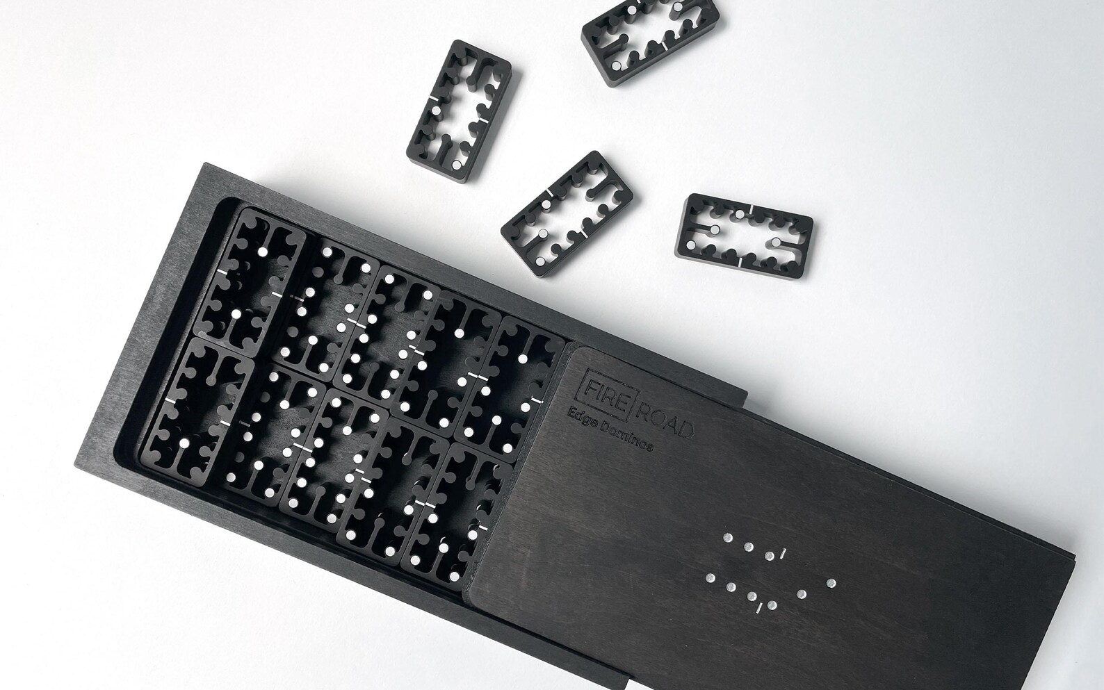 Modern Metal Domino Set With Maple/walnut Wood Box - Etsy