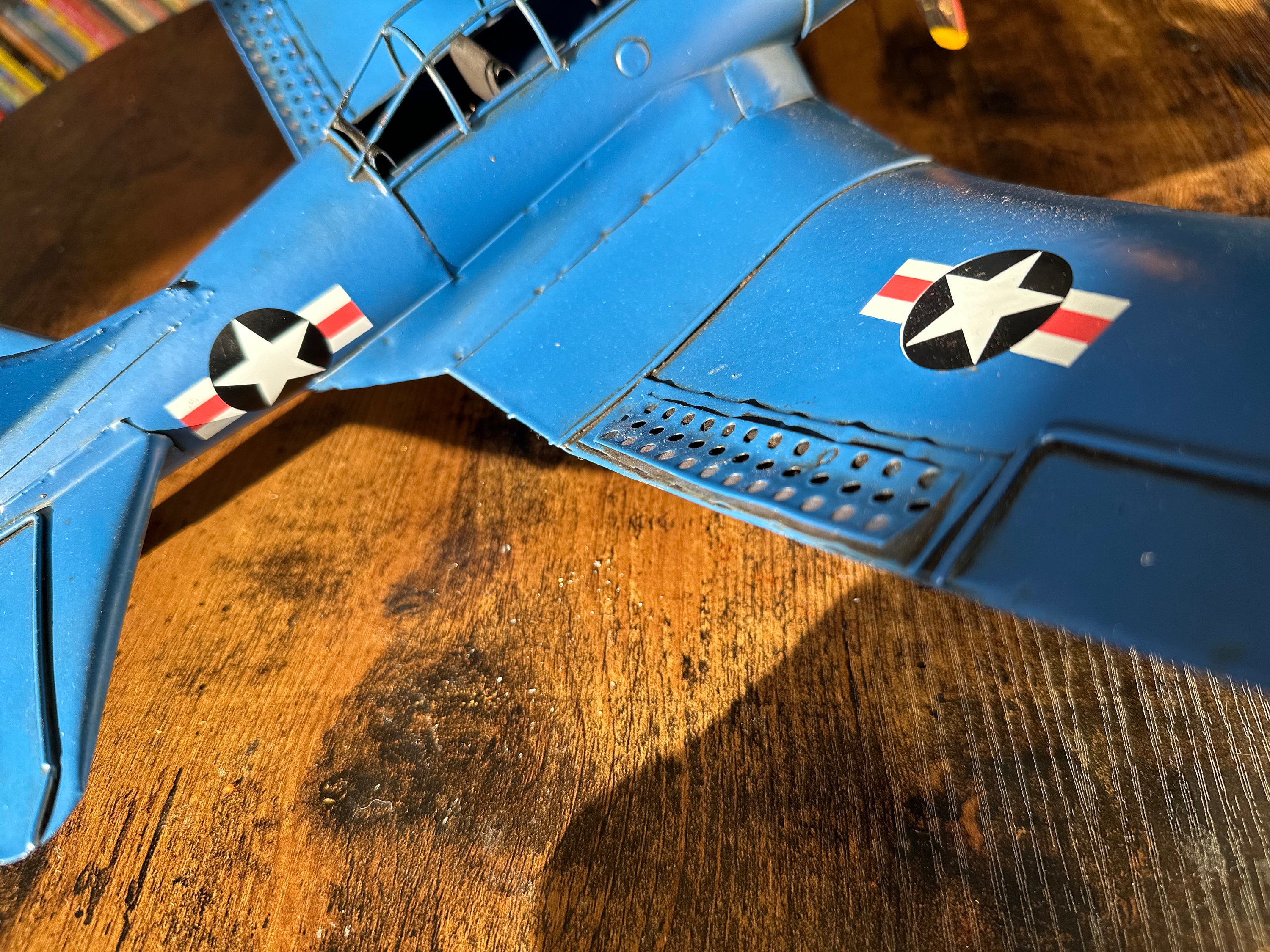 Handmade Blue Propeller Airplane Spiral Plane Vantage Propeller Plane ...