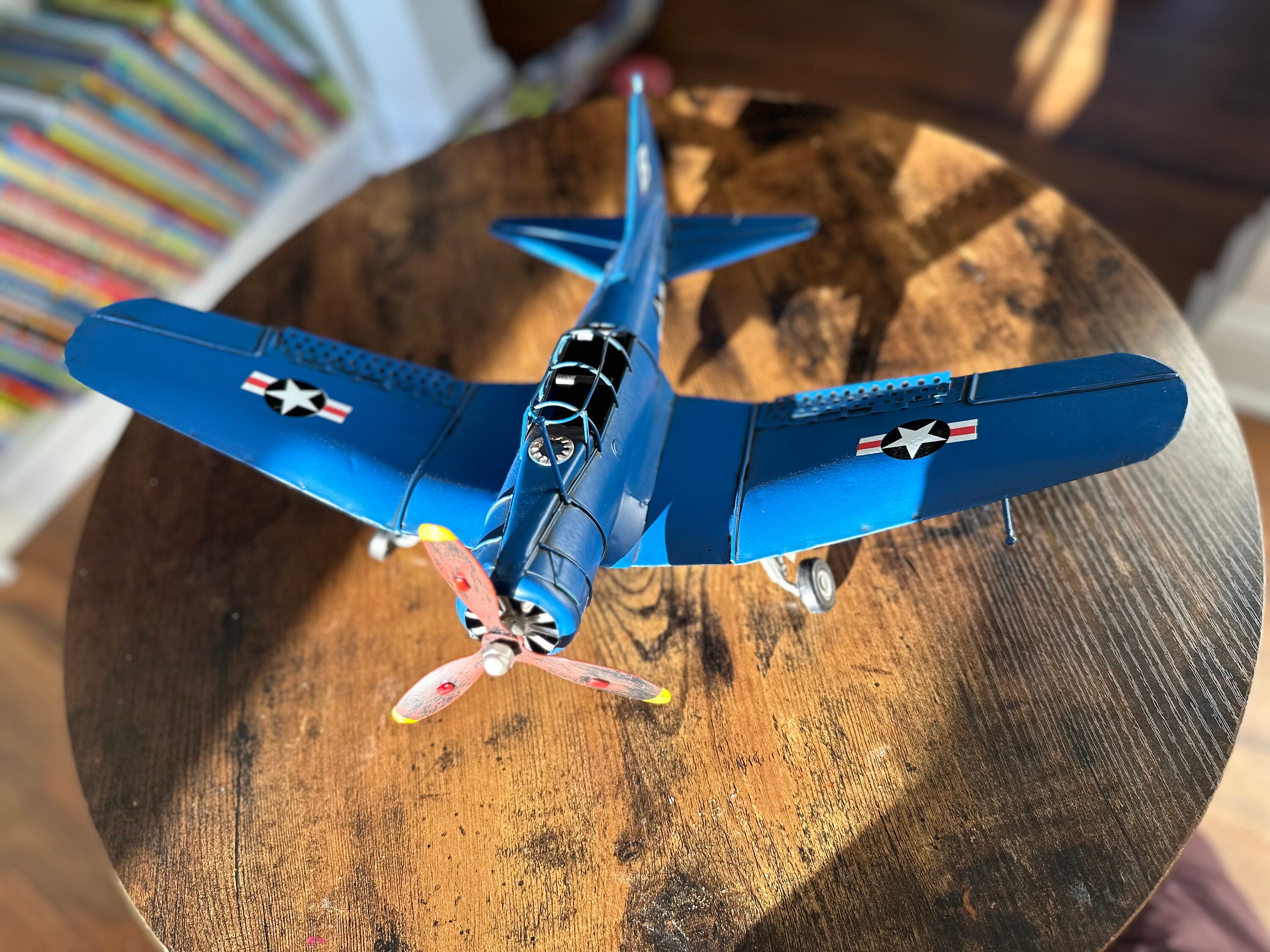 Handmade Blue Propeller Airplane Spiral Plane Vantage Propeller Plane ...