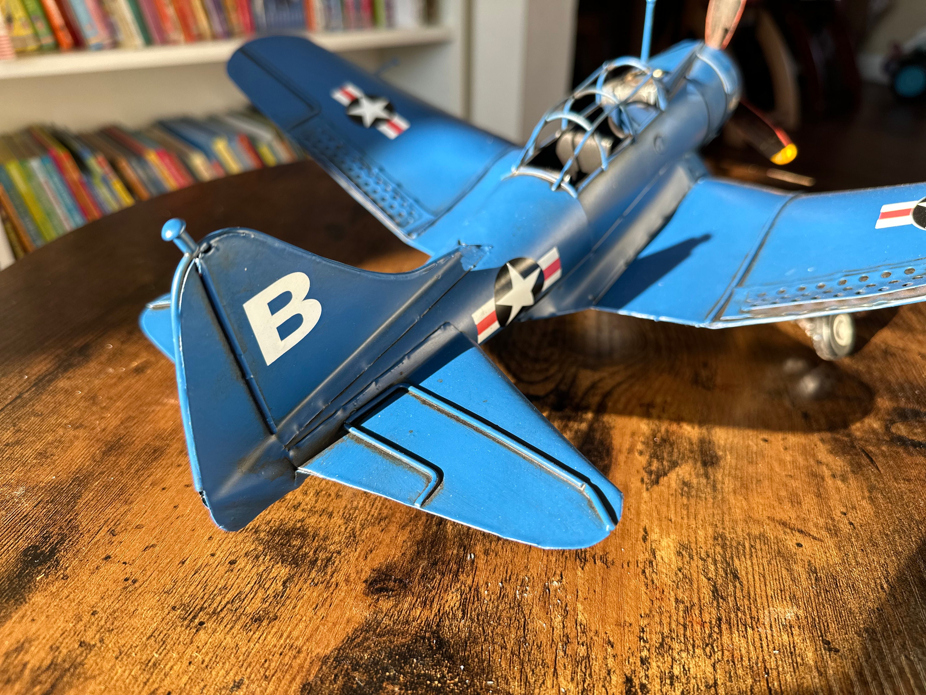 Handmade Blue Propeller Airplane Spiral Plane Vantage Propeller Plane ...