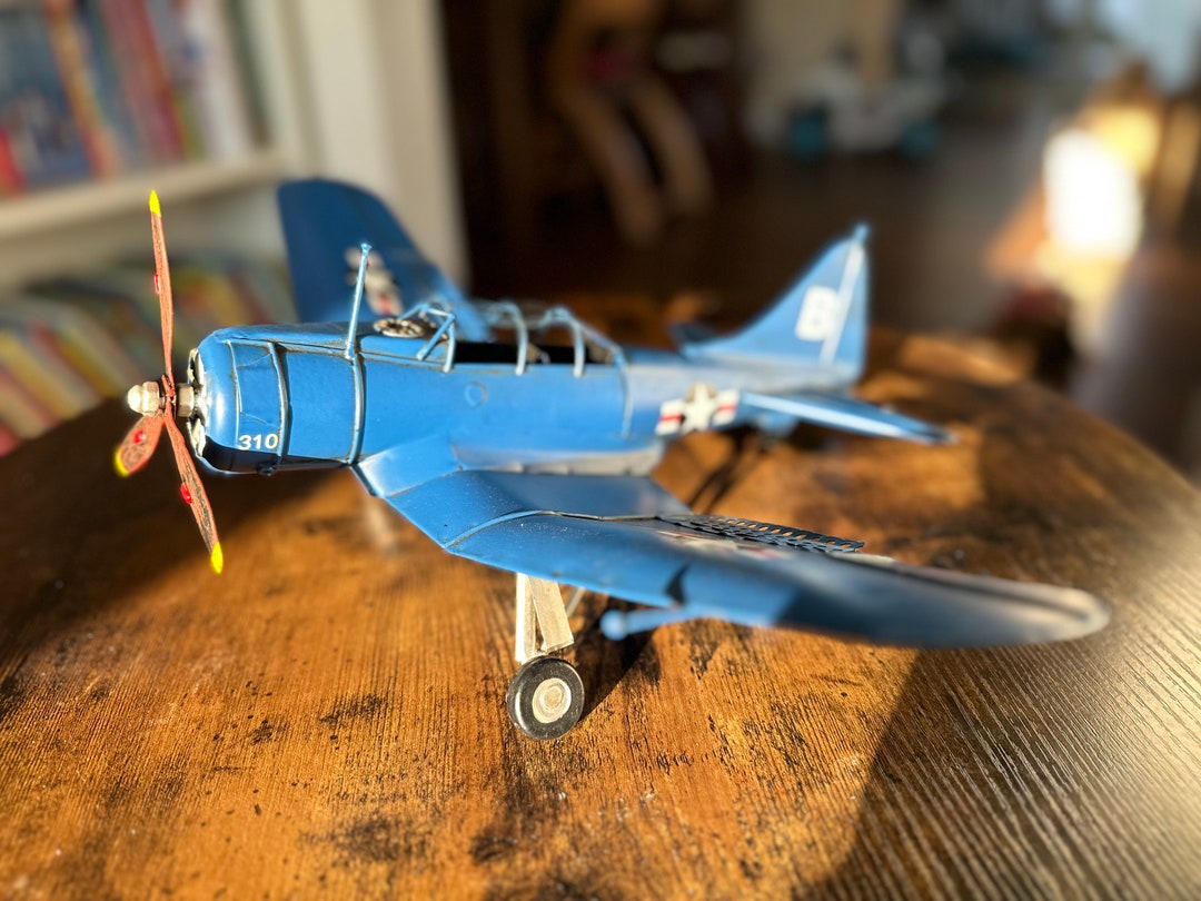Handmade Blue Propeller Airplane Spiral Plane Vantage Propeller Plane ...