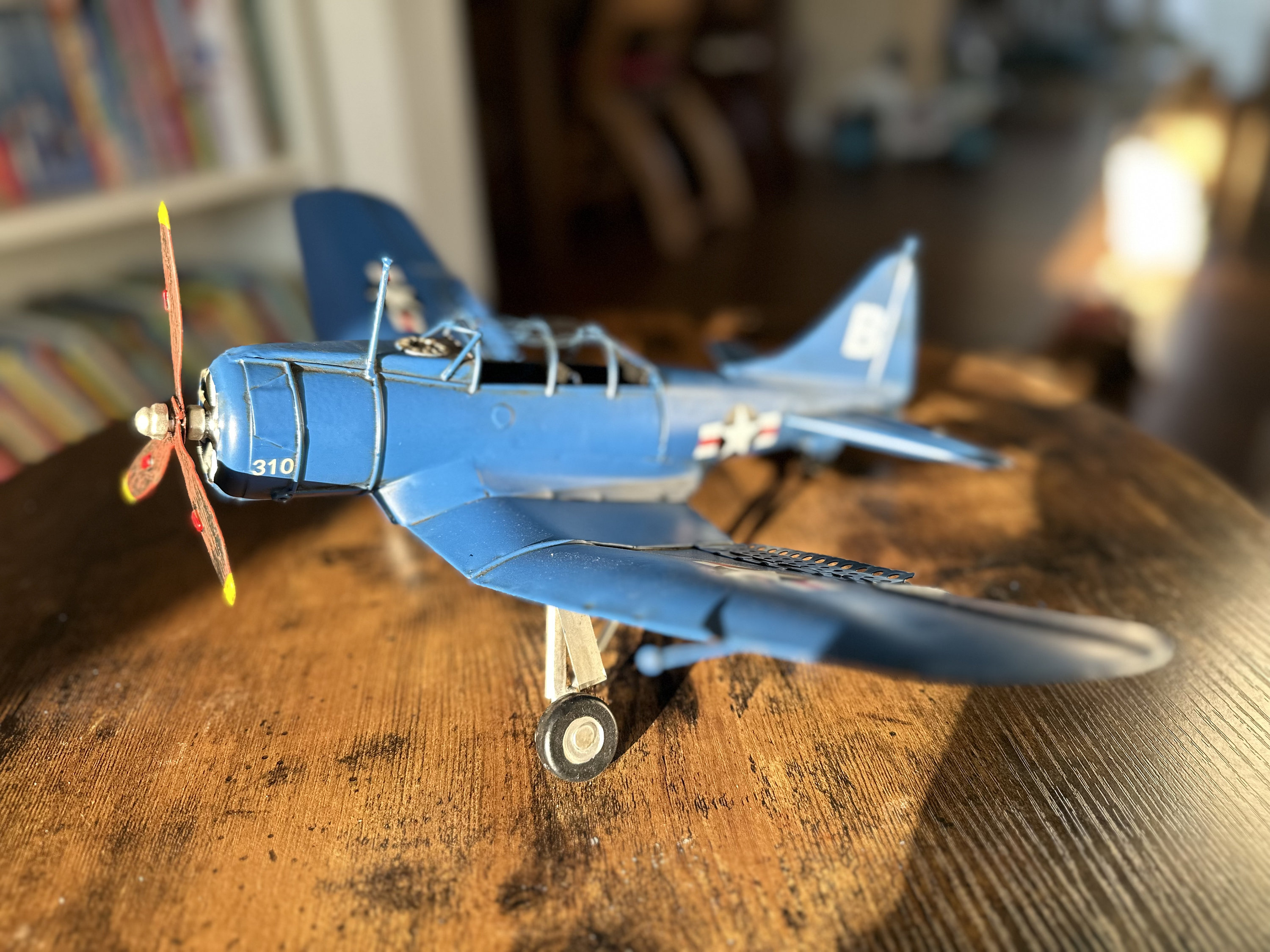 Handmade Blue Propeller Airplane Spiral Plane Vantage Propeller Plane ...