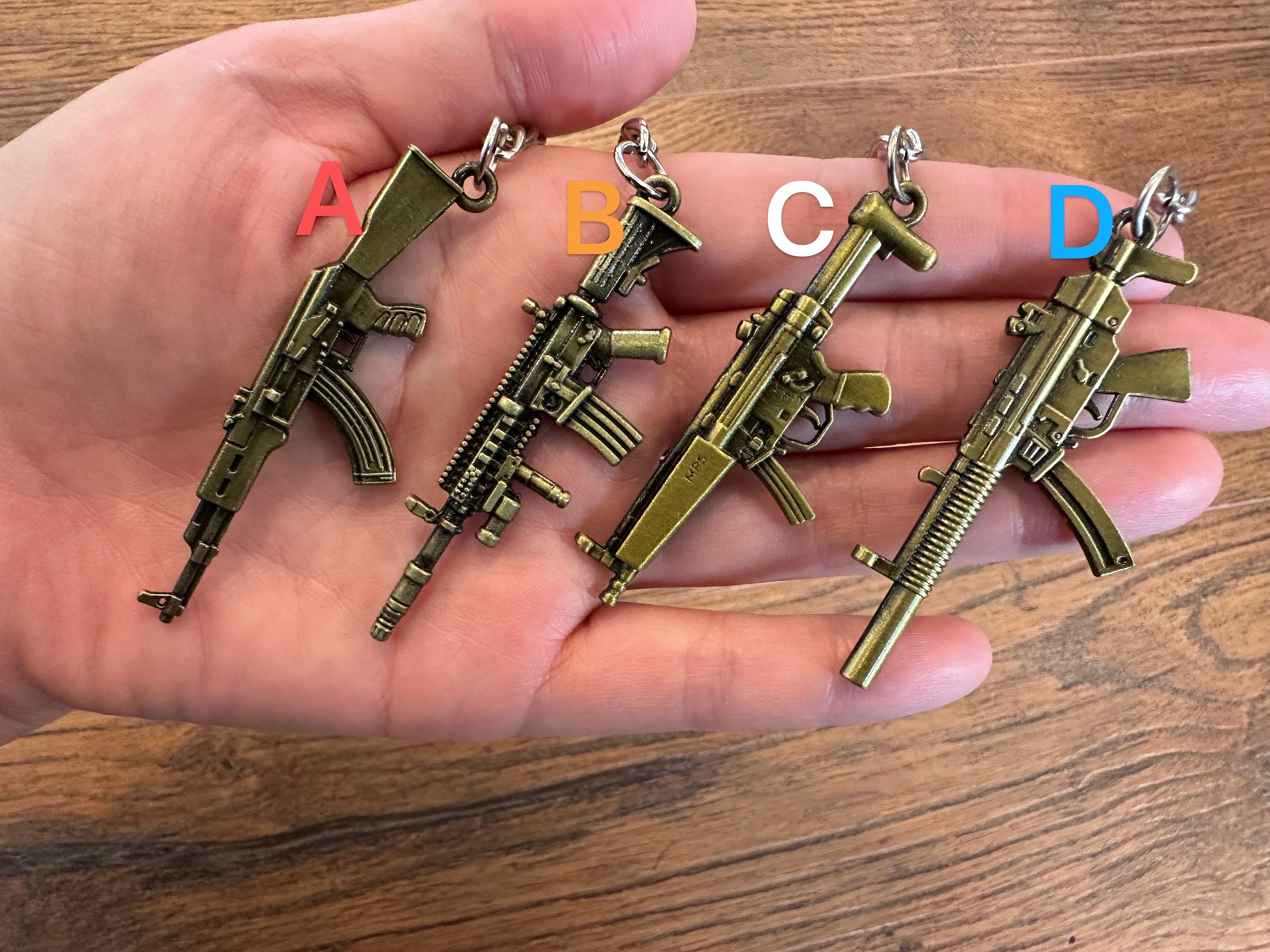 Handmade Metal Firearms M4A1 AK47 MP5 and More Keychain Gift Idea ...