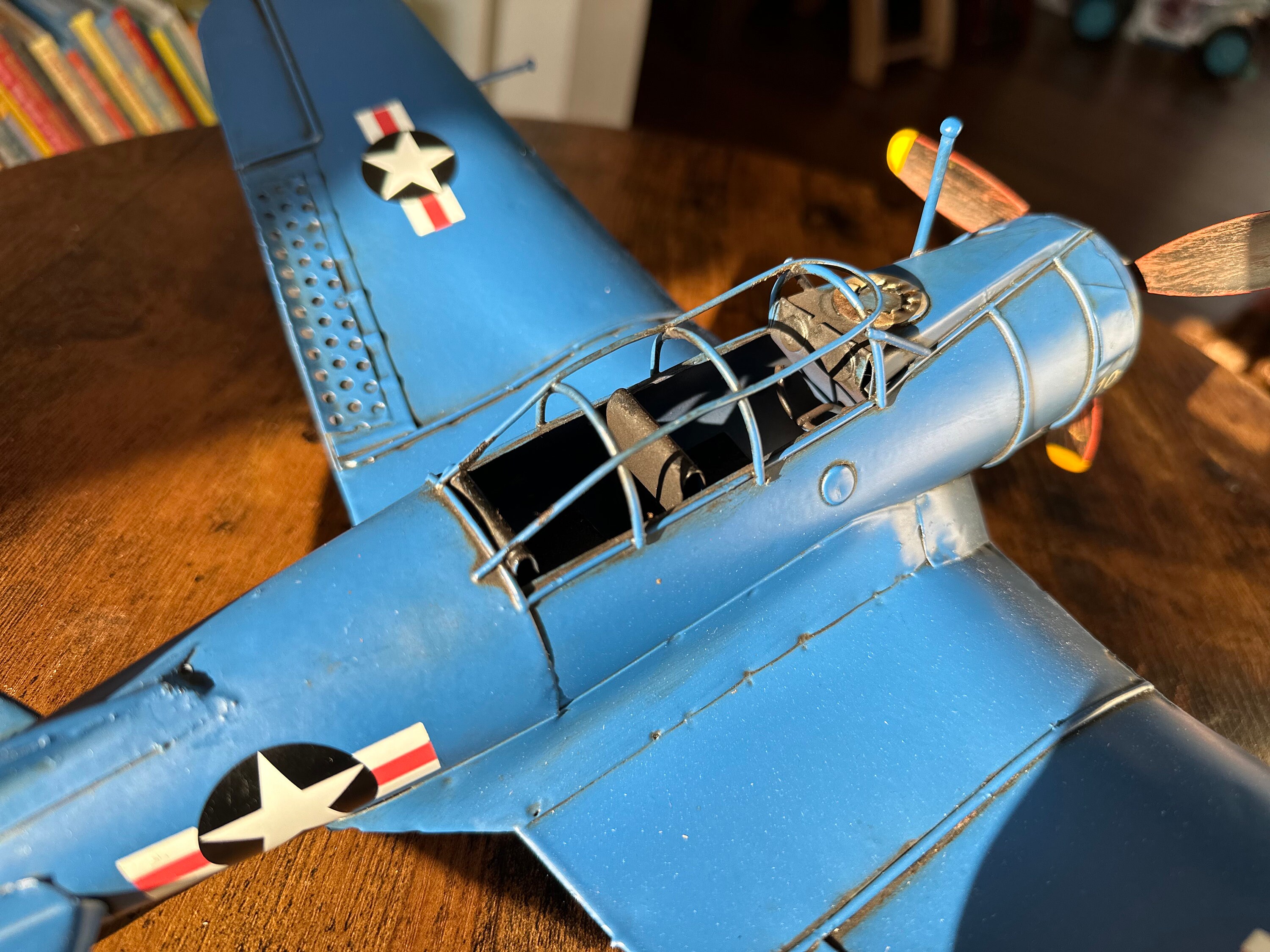 Handmade Blue Propeller Airplane Spiral Plane Vantage Propeller Plane ...