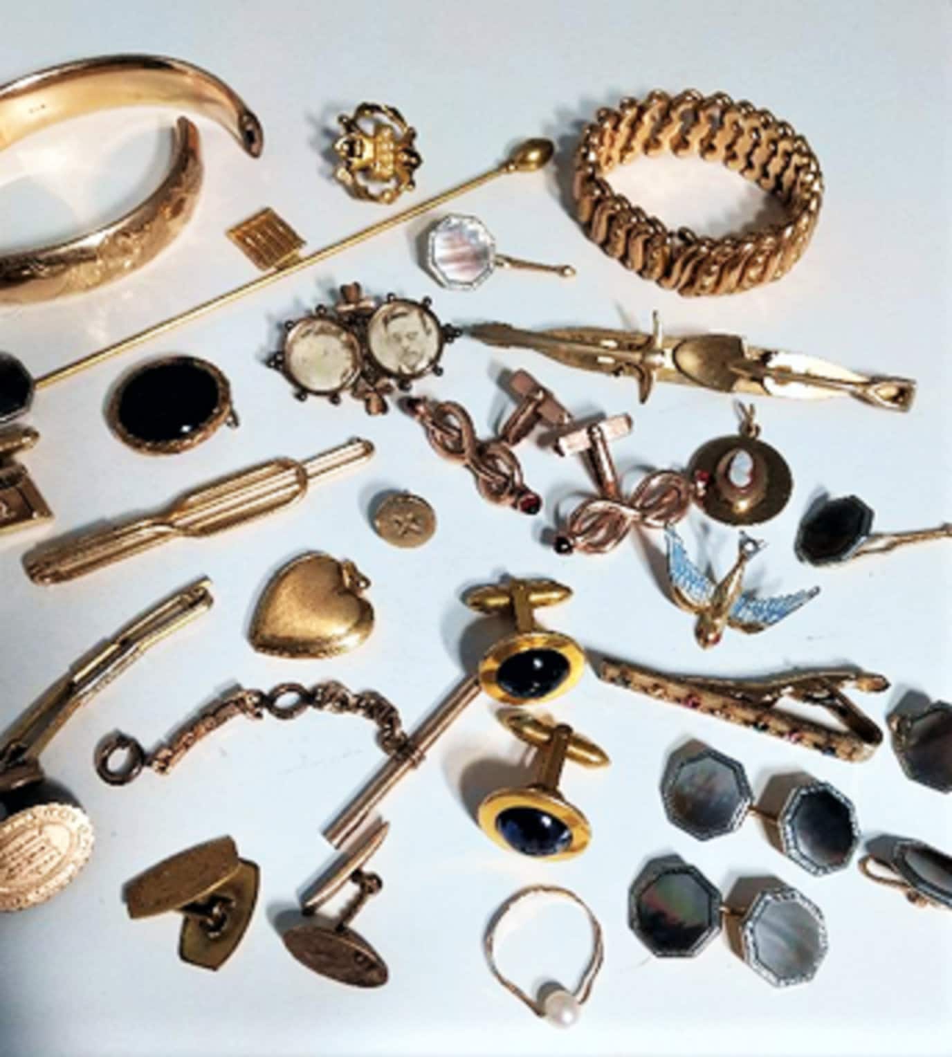 Antique Victorian Edwardian 2 Deco Gold Filled Jewelry Wear Repair Lot ...