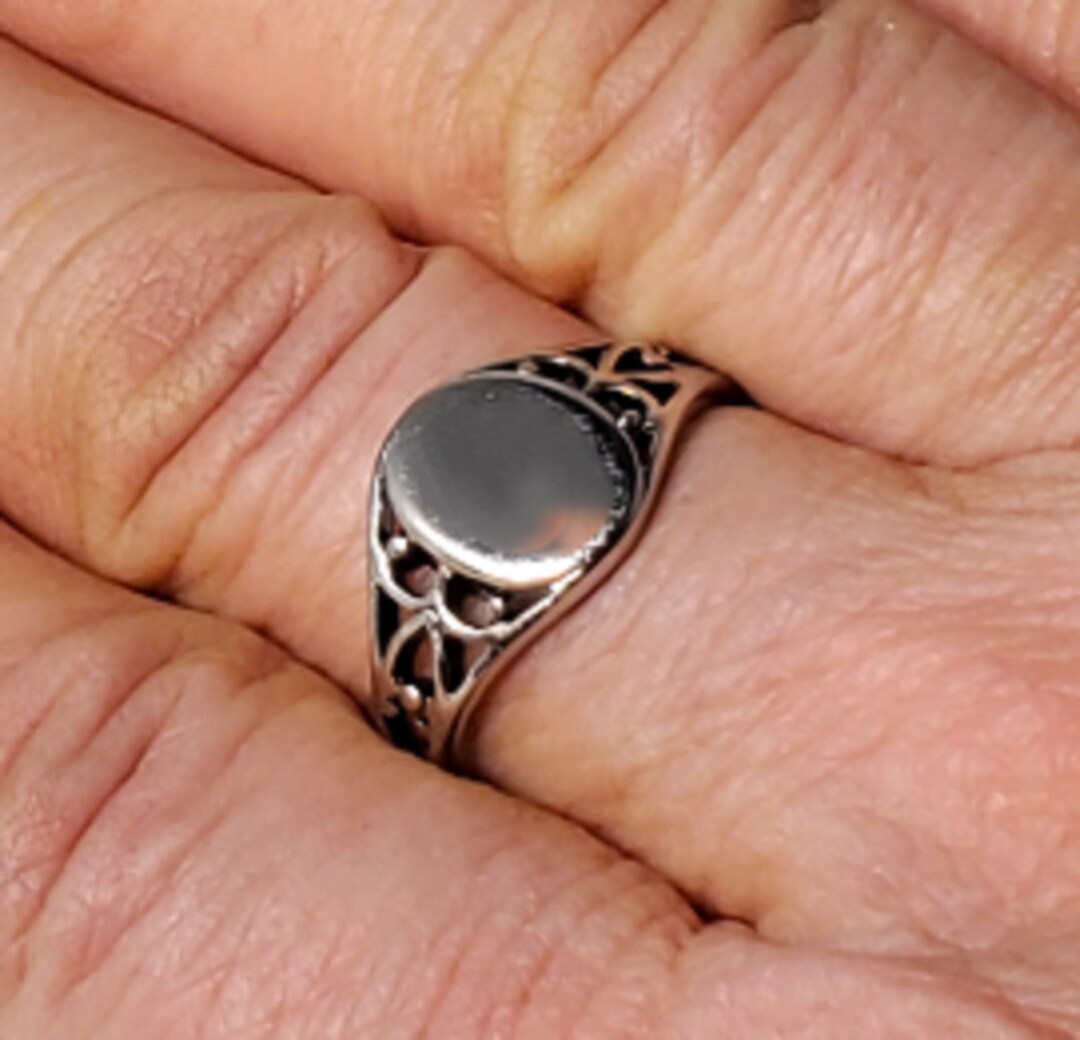 Vintage Sterling Silver Blank Signet Ring Lot Sz ~11 NWT - Etsy