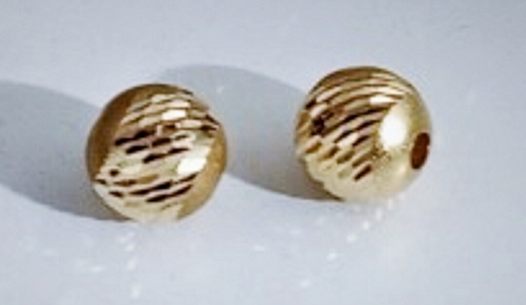 Vintage 14K Y Gold Add-a-beads Diamond Cut 10 Mm Lot of 2 - Etsy