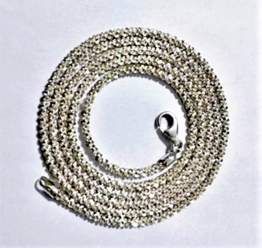 Vintage Sterling Silver MILOR Italy X-long Sparkle Tinsel Chain ...
