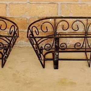 Vintage Wrought Iron Window Box Planters Pair 30" - Etsy
