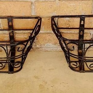 Vintage Wrought Iron Window Box Planters Pair 30" - Etsy