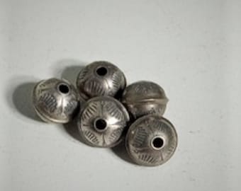 Vintage Sterling Silver Salvaged Stamped Design Navajo Bench Beads 11 ...