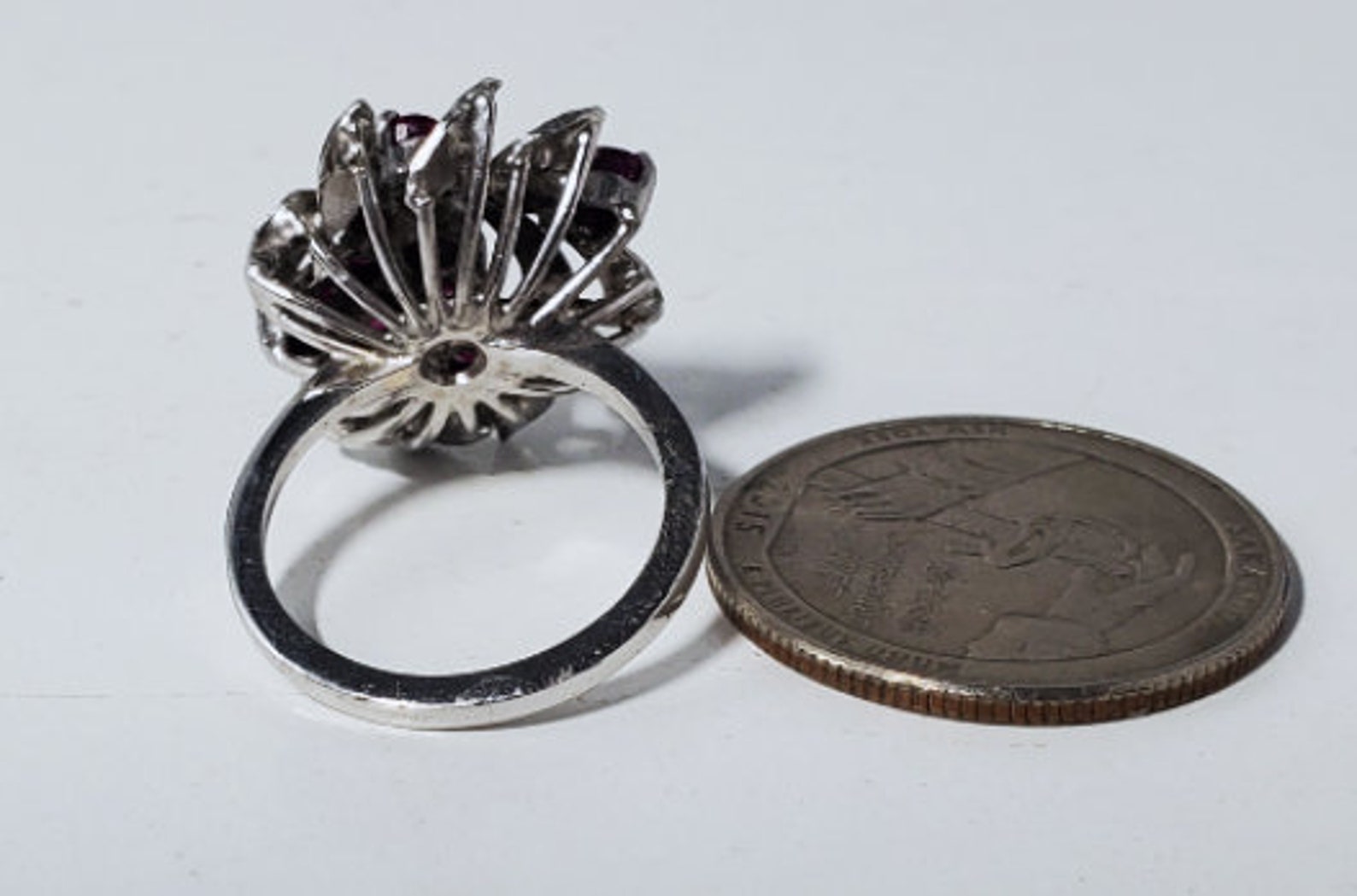 Vintage PALLADIUM Ruby & Diamond Art Deco Ring Lot Sz 7 - Etsy