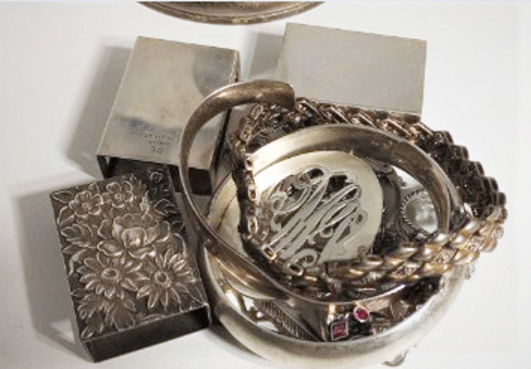 Vintage Sterling Silver Scrap Jewelry Matchbox Covers & Candlestick Lot ...