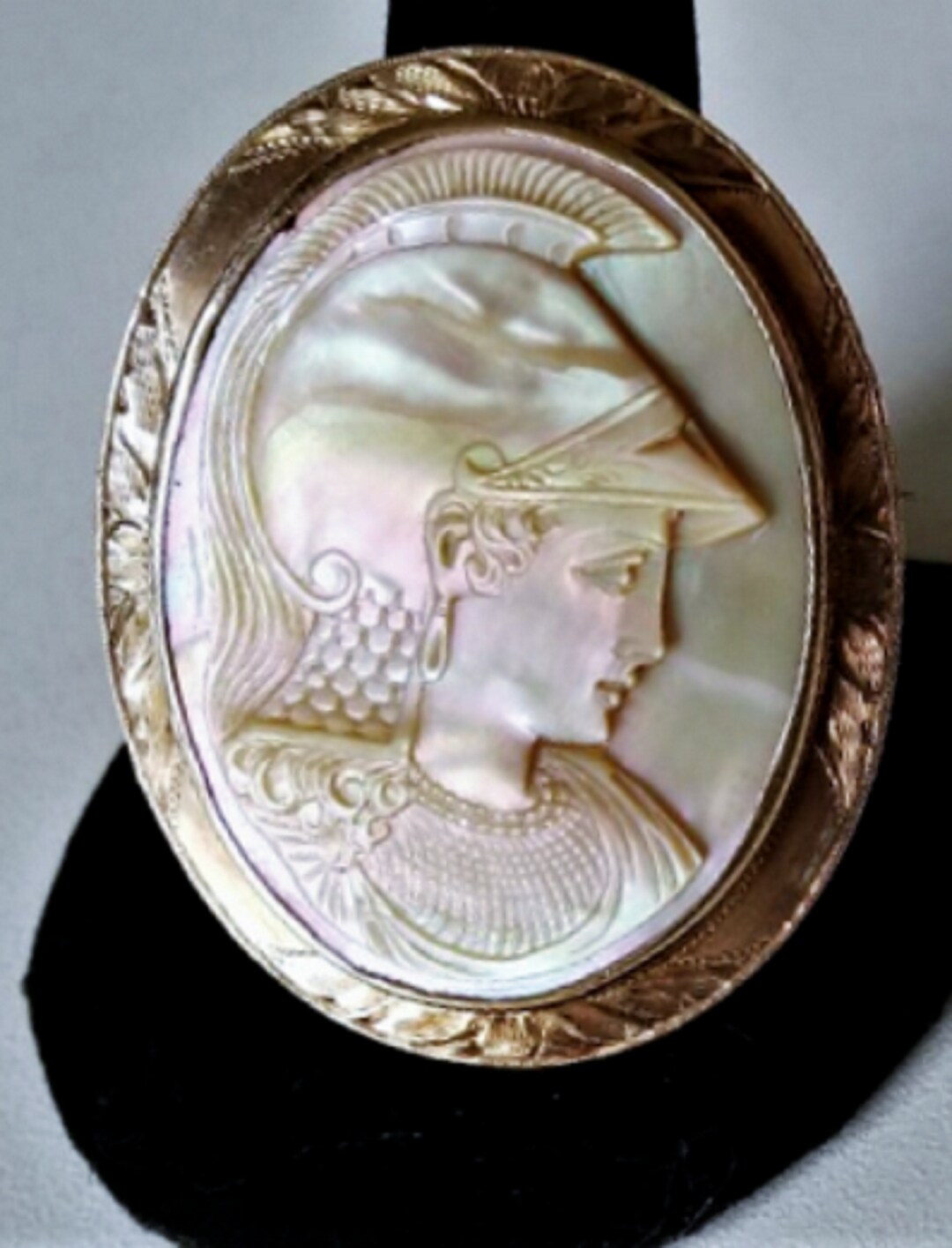 Antique Victorian 14K Mother Pearl Carved Minerva Greek Classical Bust ...