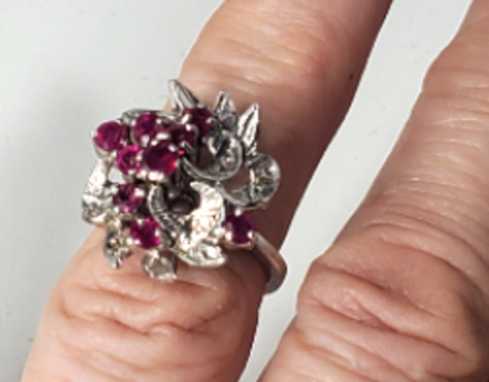Vintage PALLADIUM Ruby & Diamond Art Deco Ring Lot Sz ~ 7 - Etsy
