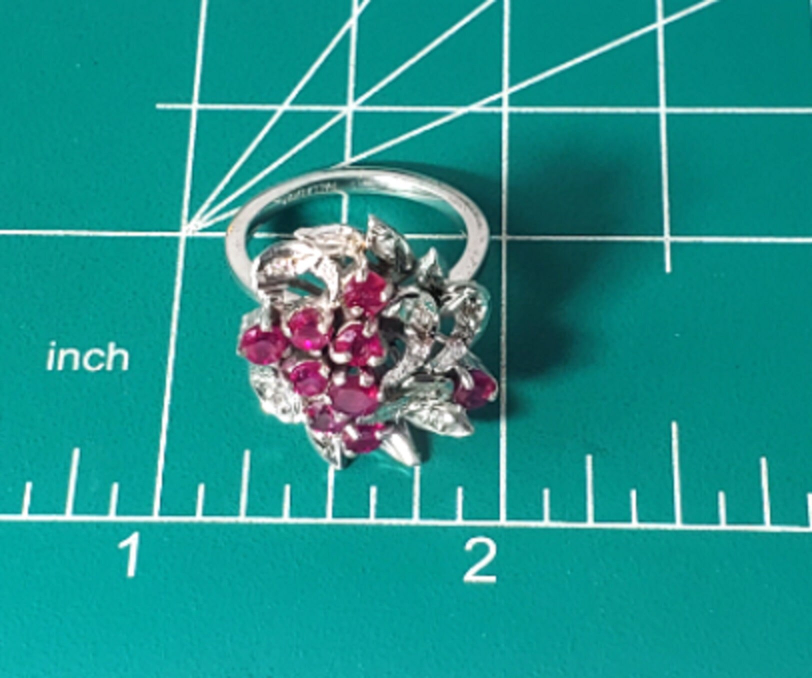 Vintage PALLADIUM Ruby & Diamond Art Deco Ring Lot Sz 7 - Etsy