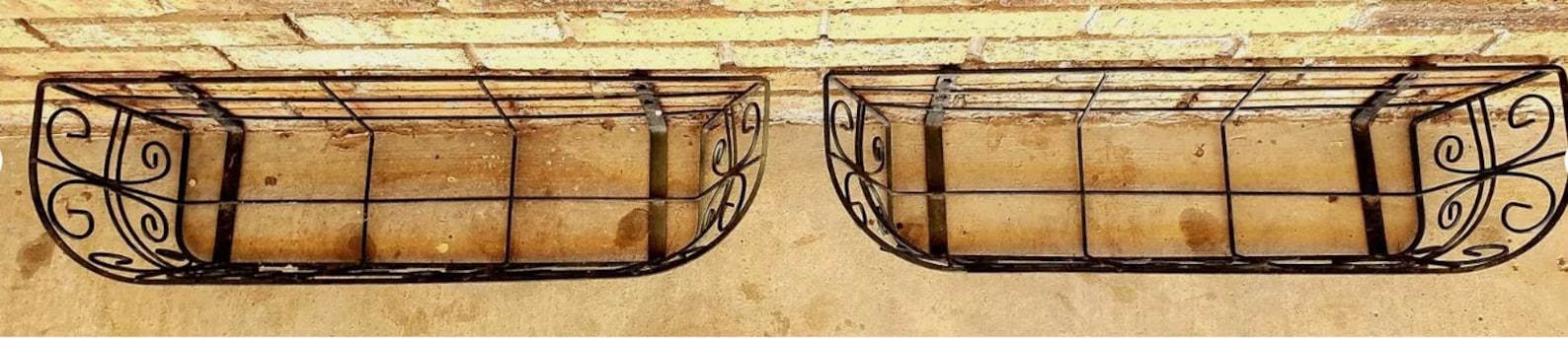 Vintage Wrought Iron Window Box Planters Pair 30" - Etsy