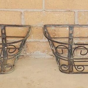 Vintage Wrought Iron Window Box Planters Pair 30" - Etsy