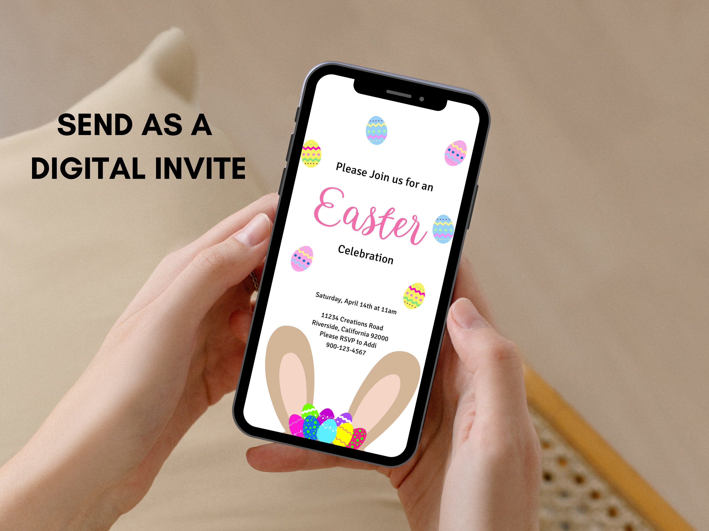 Easter Invitation, Easter Birthday Invitation, Bunny Birthday ...