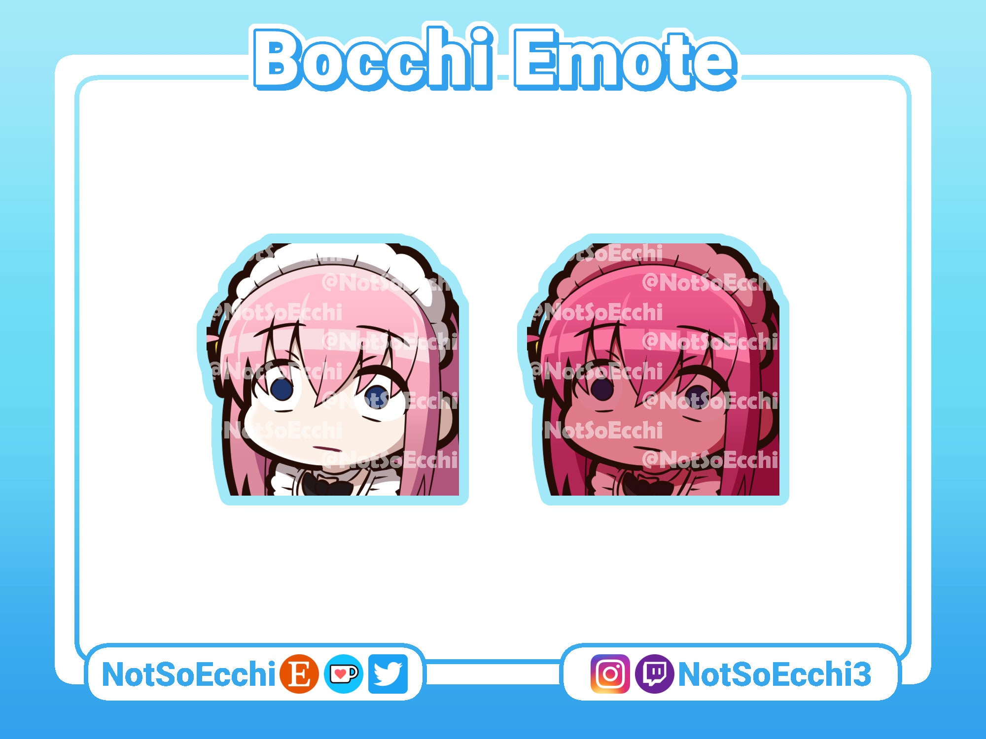 Maid Bocchi the Rock Emote Cute for Streamers Youtube Discord Anime ...