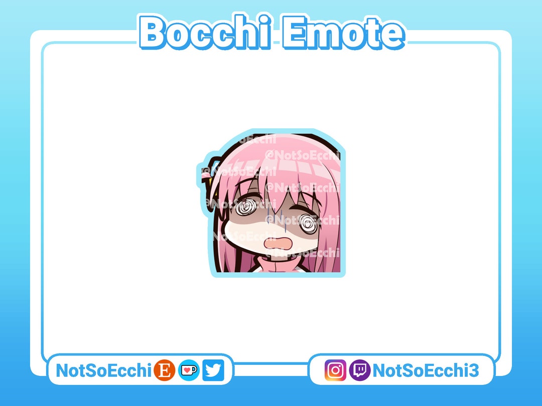 Scared Bocchi the Rock Emote Cute for Streamers Youtube Discord Anime ...